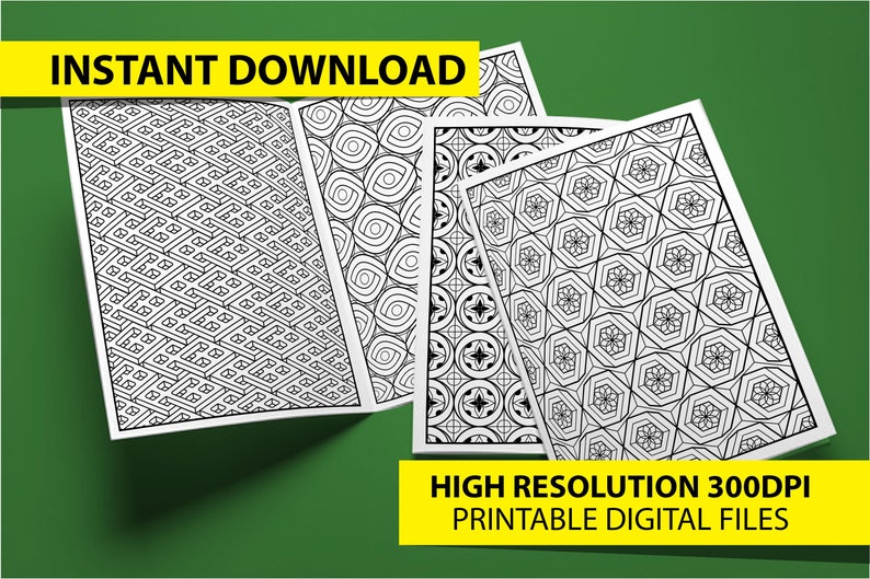 Geometric Coloring Pages for Adults Relaxation and Stress Relief ...