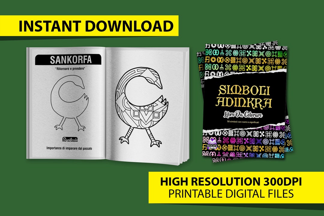 Adinkra Symbols Coloring Pages With Names and Meanings in Italian Pdf ...