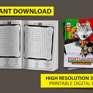 Portuguese Word Search: 150 Large Print Puzzles (printable PDF) - Etsy
