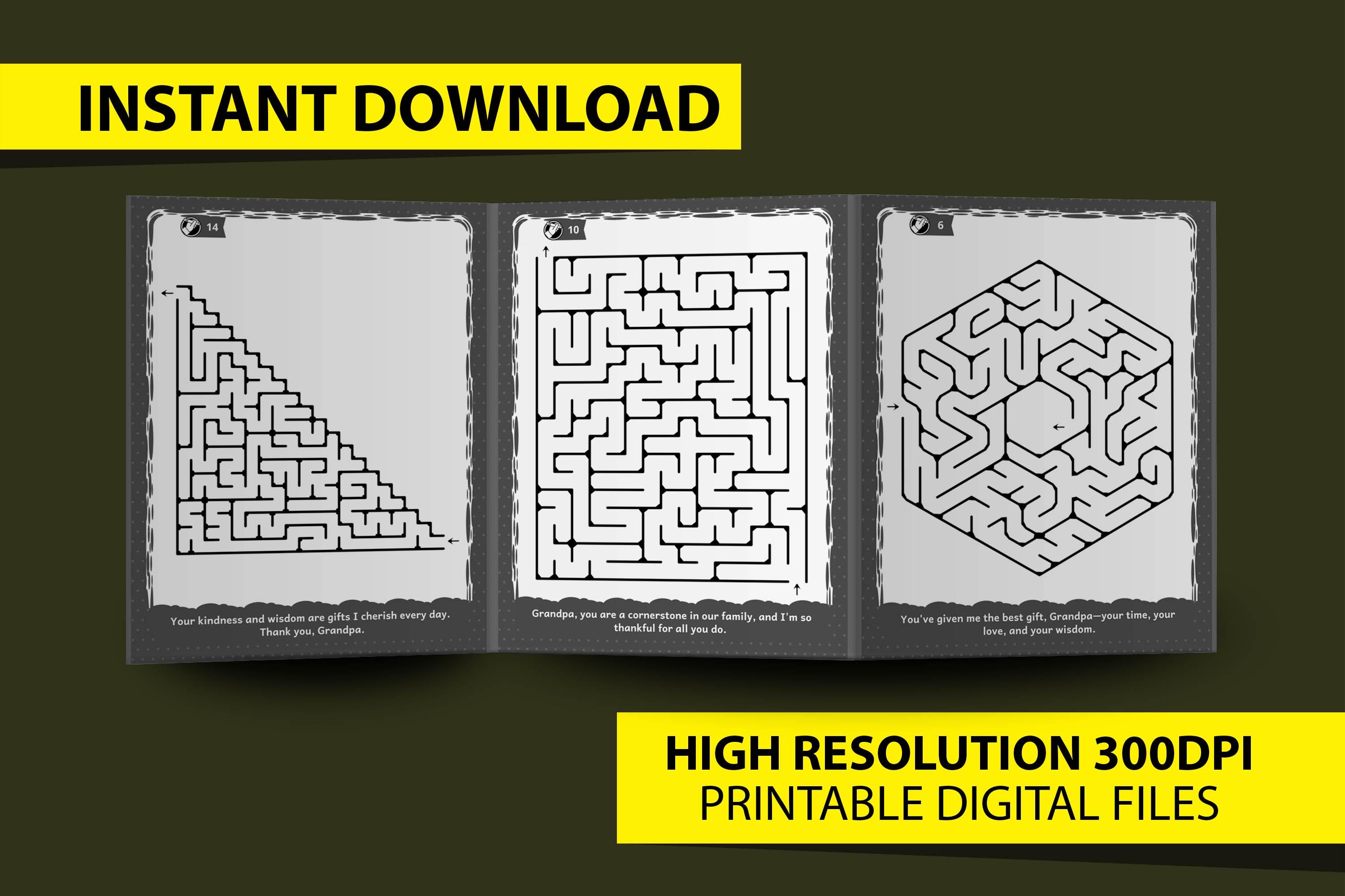 I Love You Grandpa: Large Print Mazes for Seniors With Thankful ...