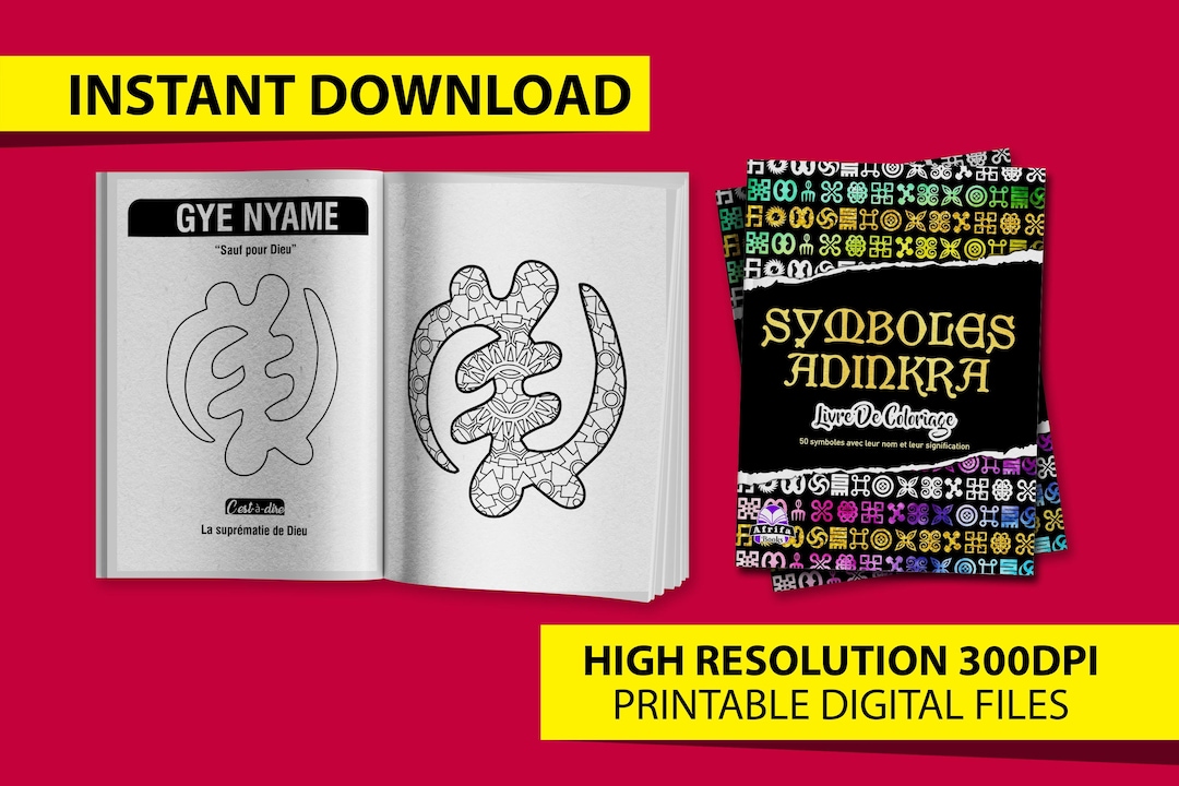 Adinkra Symbols Coloring Pages With Names and Meanings in French Pdf ...
