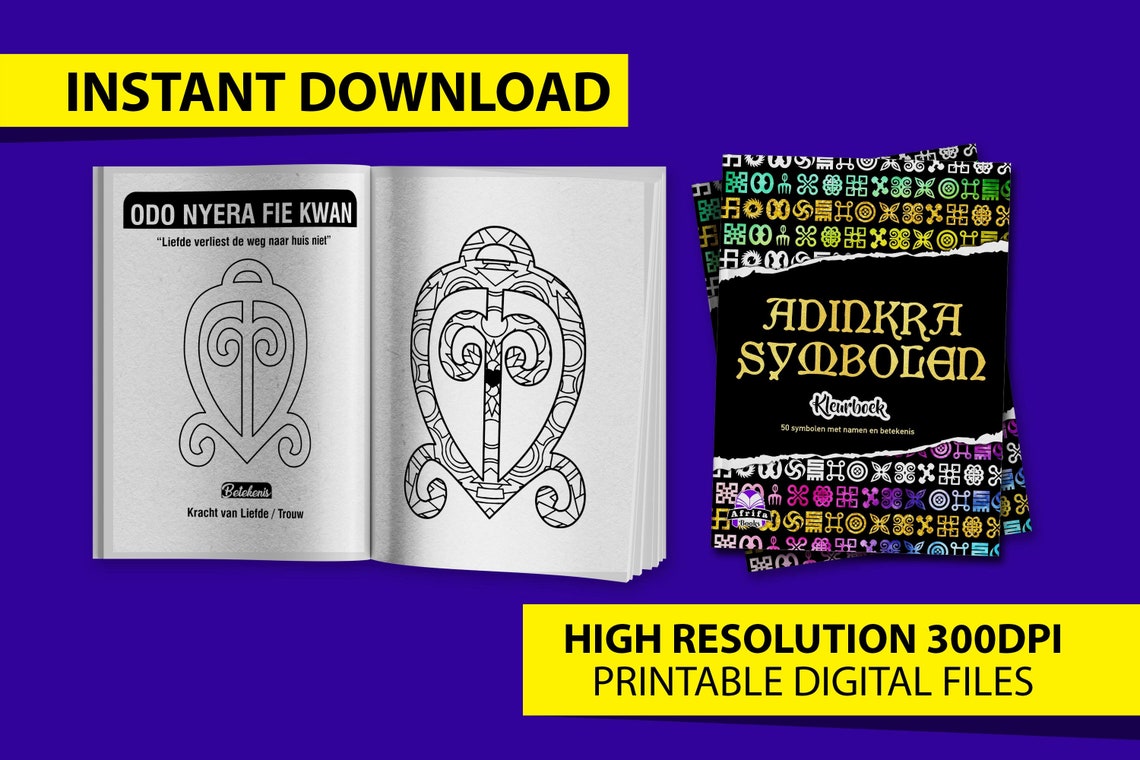 Adinkra Symbols Coloring Pages With Names and Meanings in Dutch Pdf ...