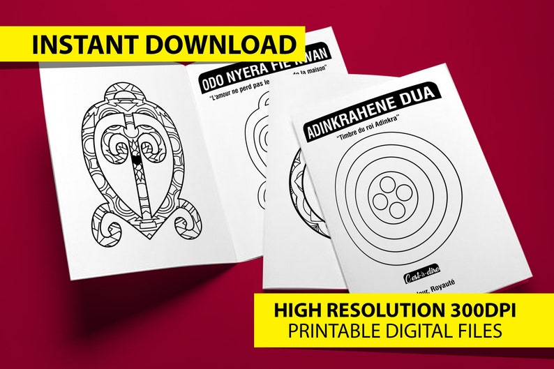 Adinkra Symbols Coloring Pages With Names and Meanings in French Pdf ...