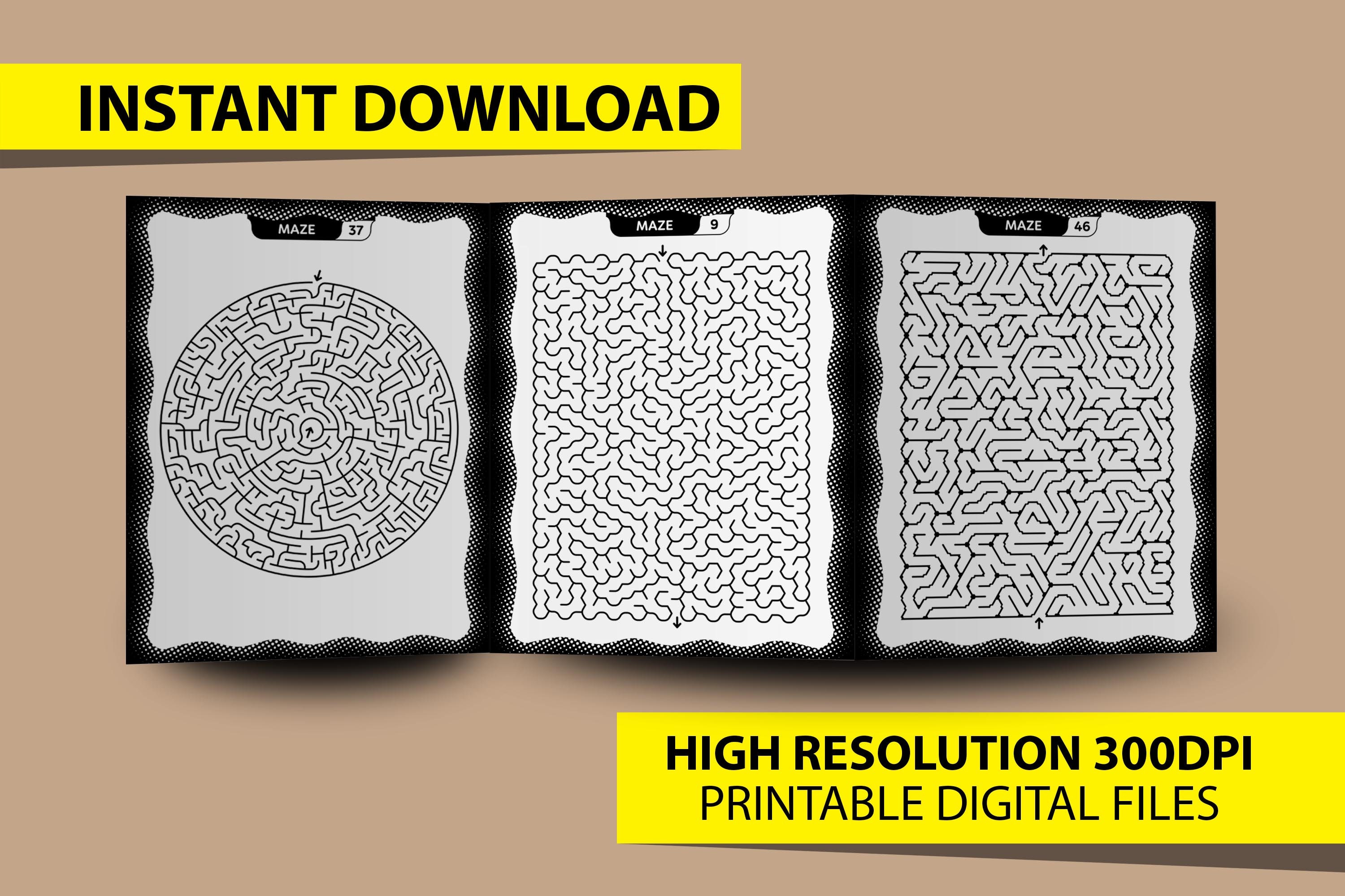 Maze Puzzles for Adults & Teens: 101 Labyrinth Puzzles (printable PDF ...