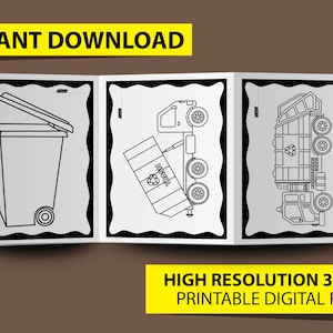 Garbage Truck Coloring Book for Kids Ages 3-5, 6-8 Years Preschool ...