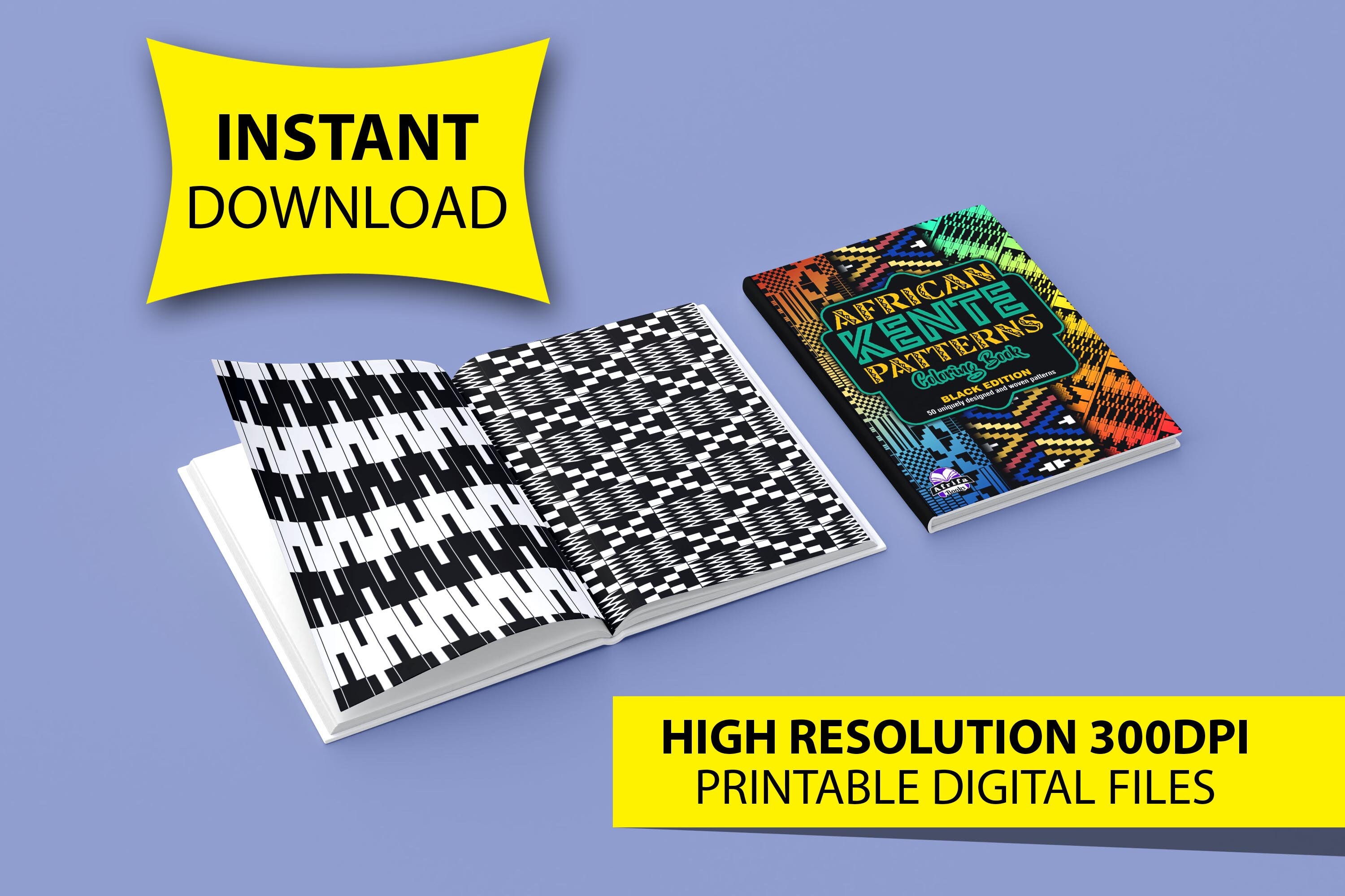 African Kente Patterns Coloring Book, Adinkra, African Stools, Adult ...