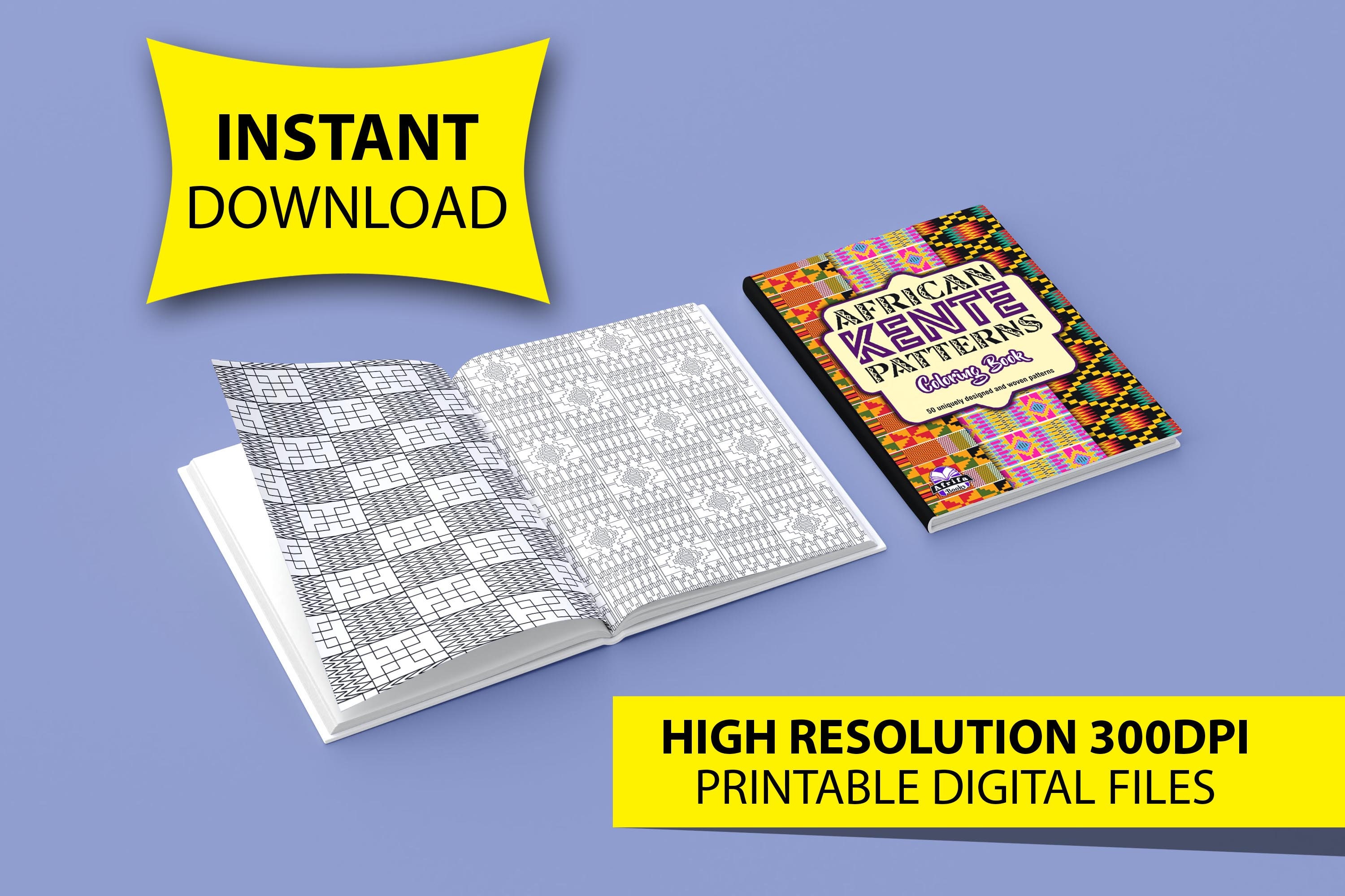 African Kente Patterns Coloring Book, Adinkra, African Stools, Adult ...