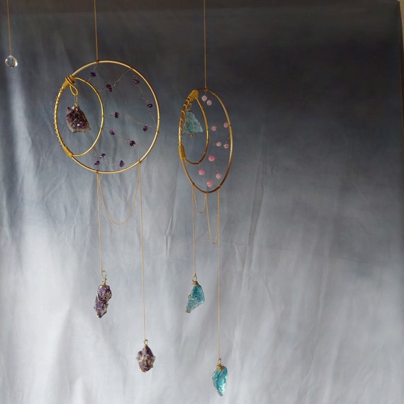 Suncatcher Moon Crystalmoon Moon Tree of Life Gemstone Tree | Etsy