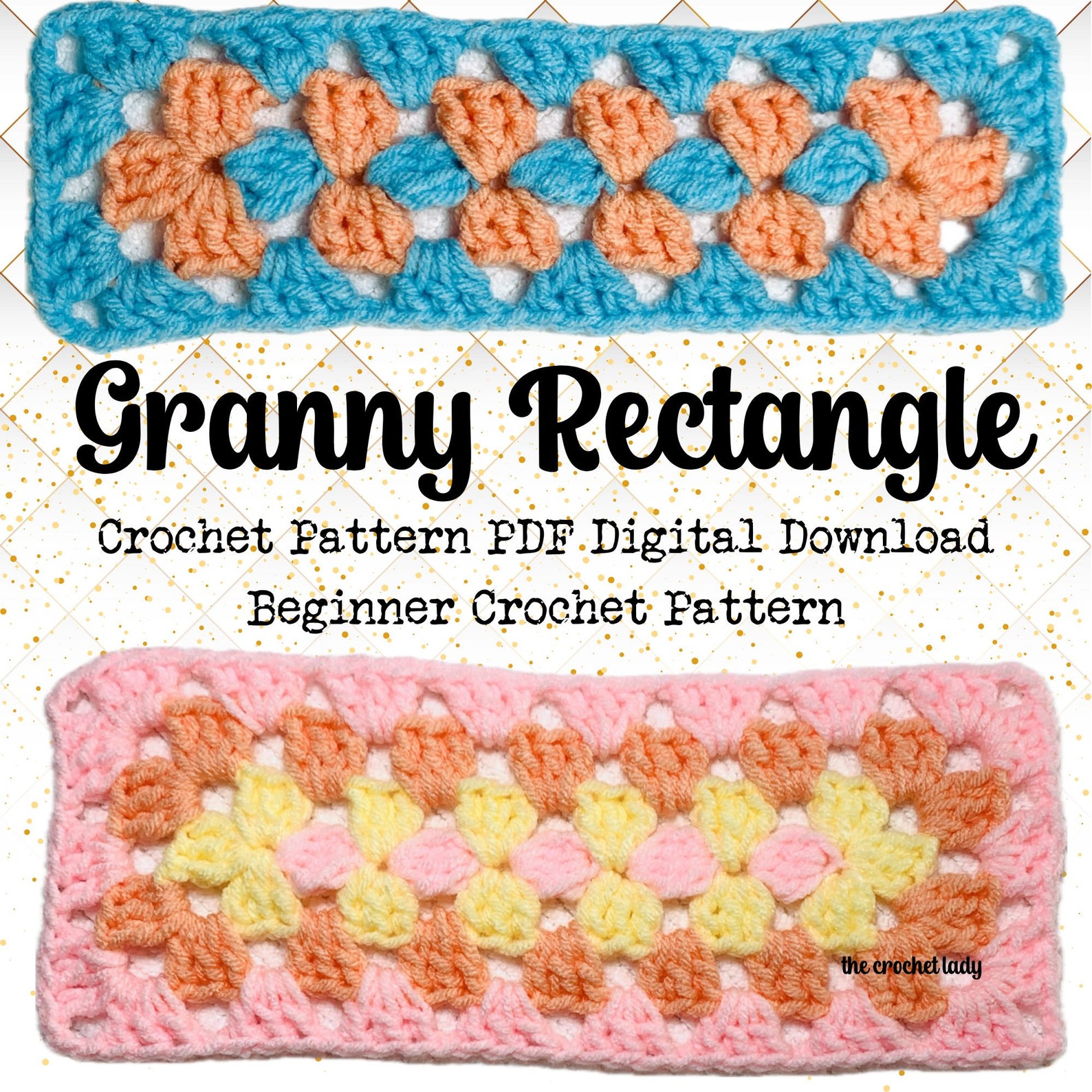 Granny Rectangle Crochet Pattern PDF Digital Download | Beginner Crochet Pattern - Etsy