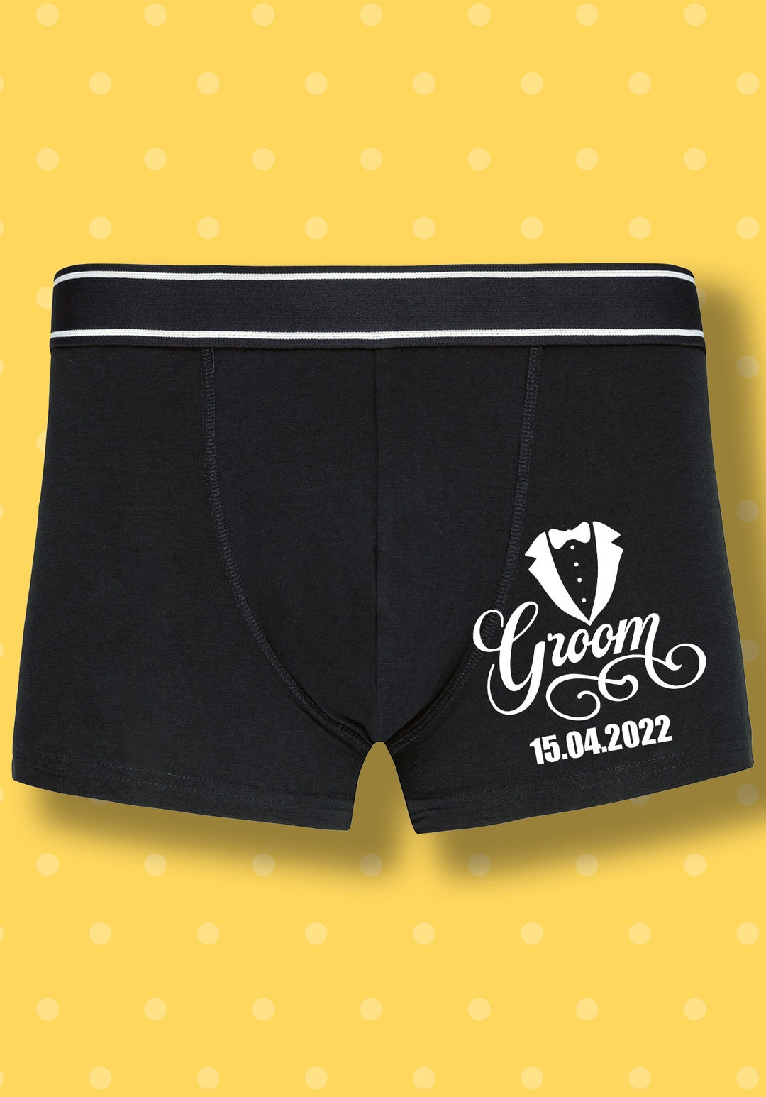 Groom Wedding Date Personalised Boxer Custom Fun Men Underwear ...