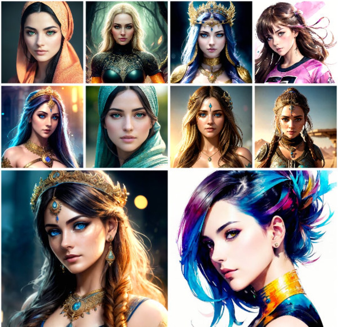 Digital Bundle 50 Female Avatars Generative Art - Etsy