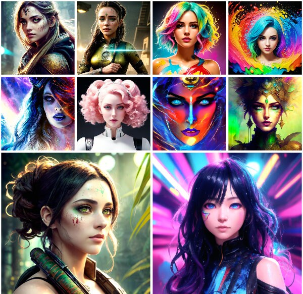 Digital Bundle 50 Female Avatars Generative Art - Etsy