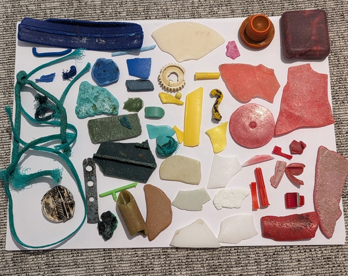 60 X Beach Combed Plastic Finds From Brighton, UK Beaches - Sea Glass ...