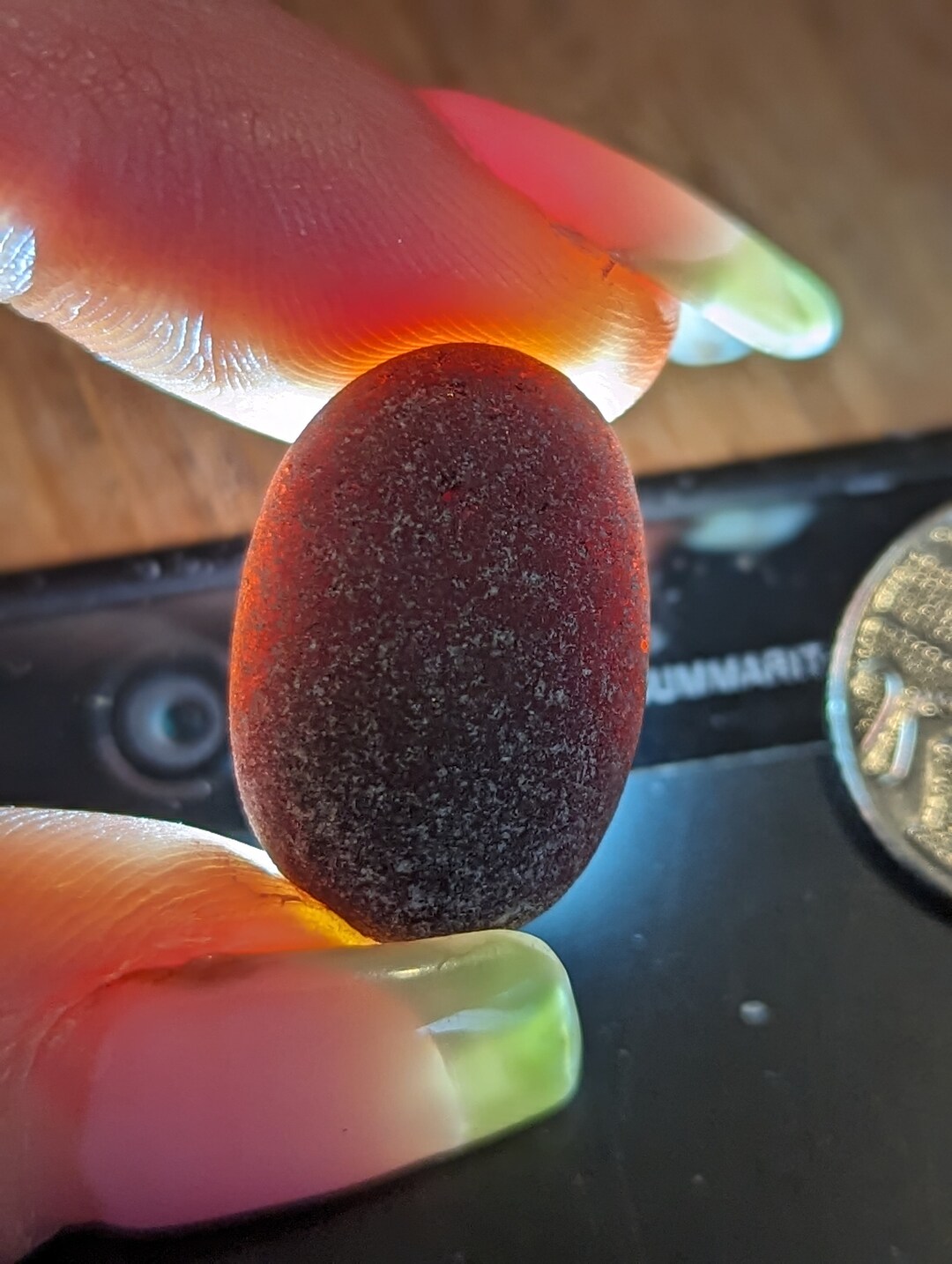 Collectors Rare Red/black Pirate Sea Glass 20mm Long From - Etsy