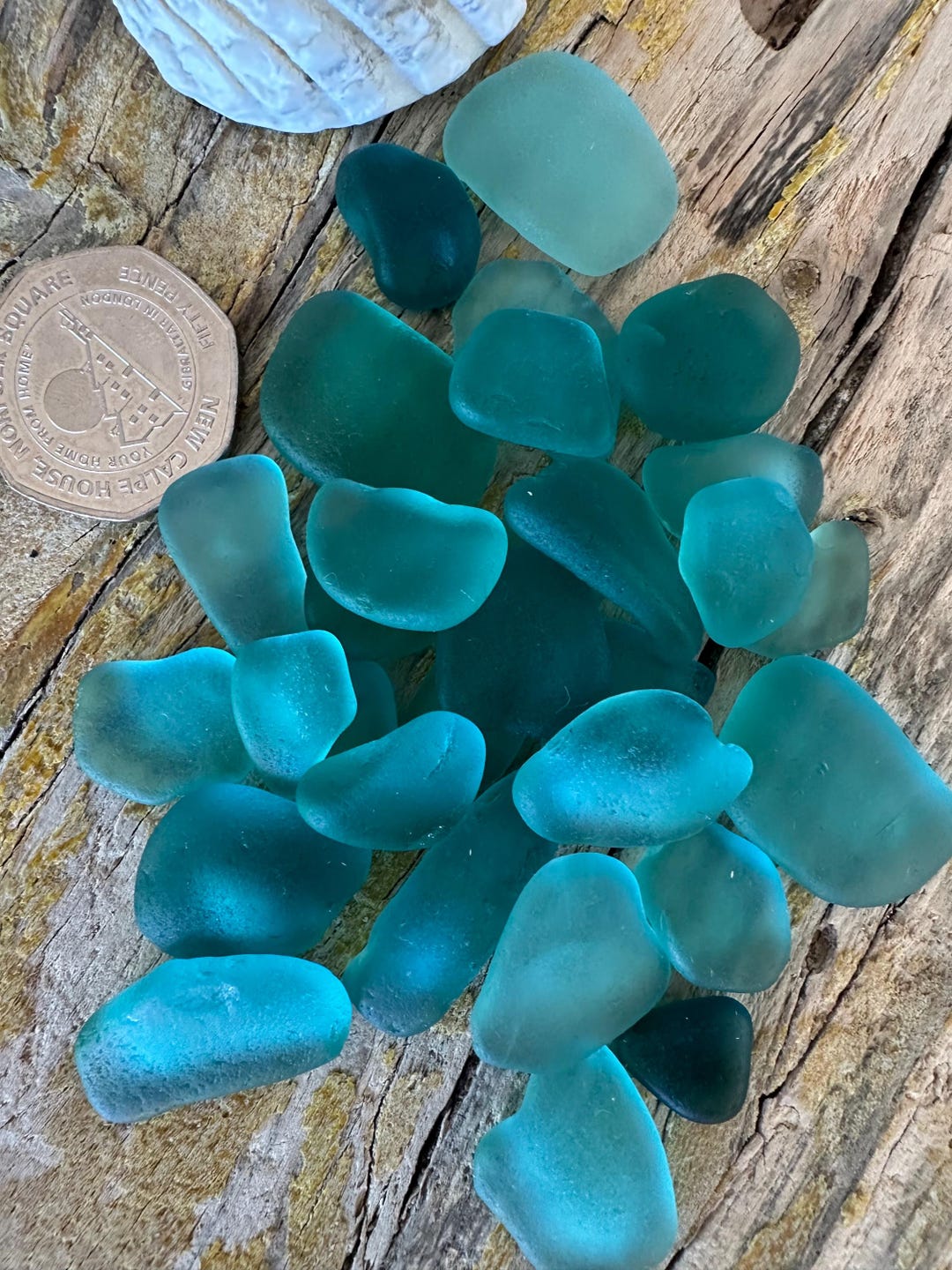 30 X Blue Teal Sea Glass 15-30mm Spanish Beaches - Etsy