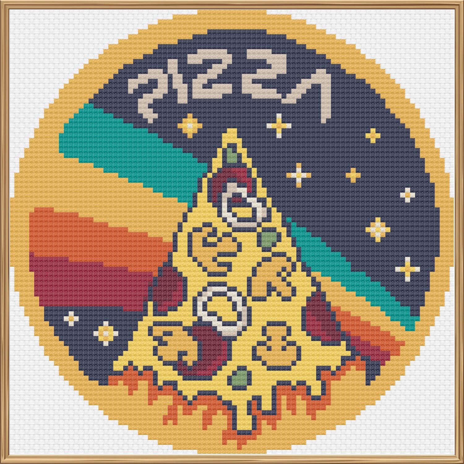 Space Pizza Cross Stitch Pattern Easy Counted Cross Stitch - Etsy
