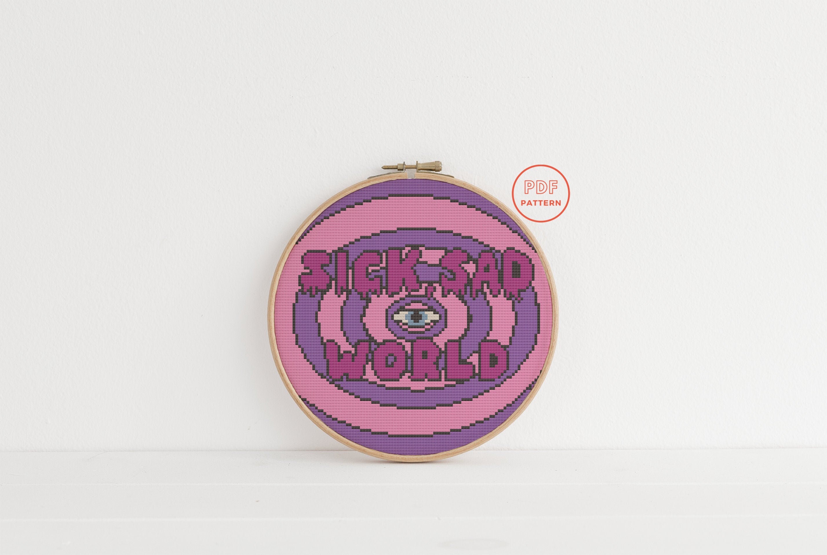 Pink Sick Sad World Cross Stitch Pattern: Daria Inspired (digital PDF ...