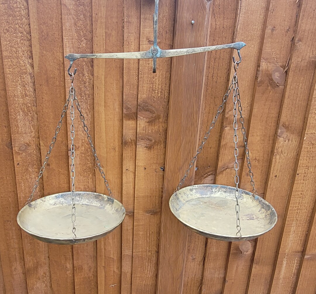 Decorative Old Brass Hanging Scales Plant Holders Kitchen or - Etsy