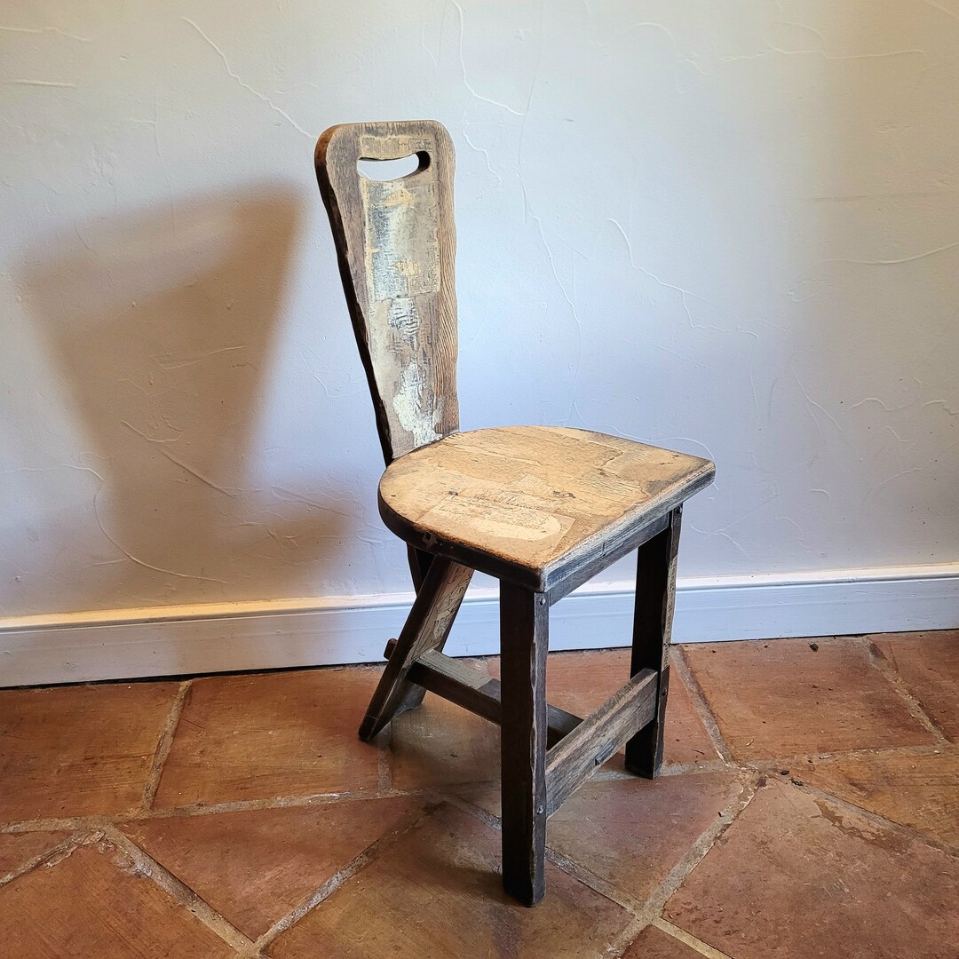 Antique Spinners Chair Solid Oak 19th Century Lightly Decoupaged Using ...