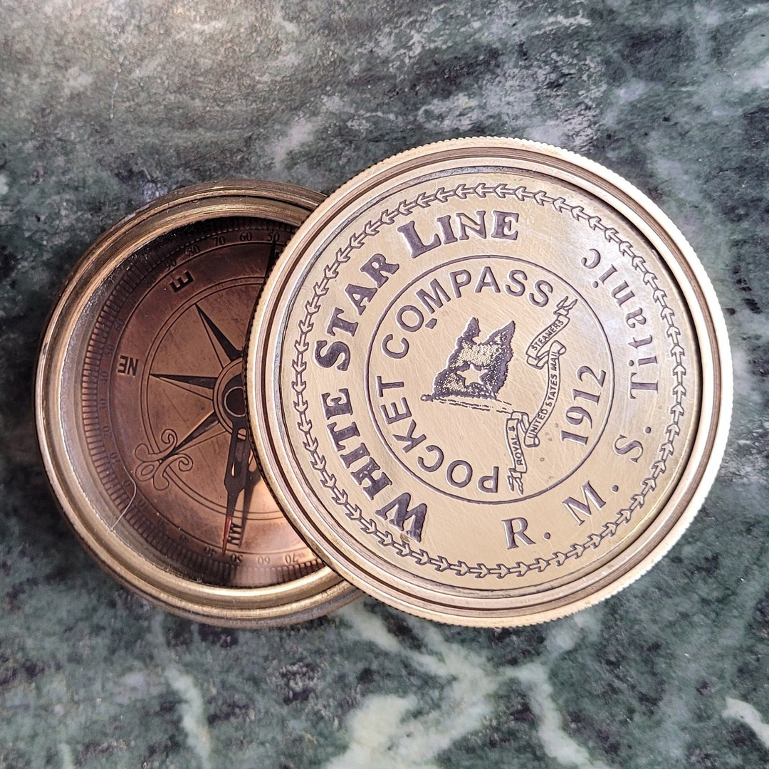 White Star Line R M S Titanic 1912 Solid Brass Antique Round Screw Top ...