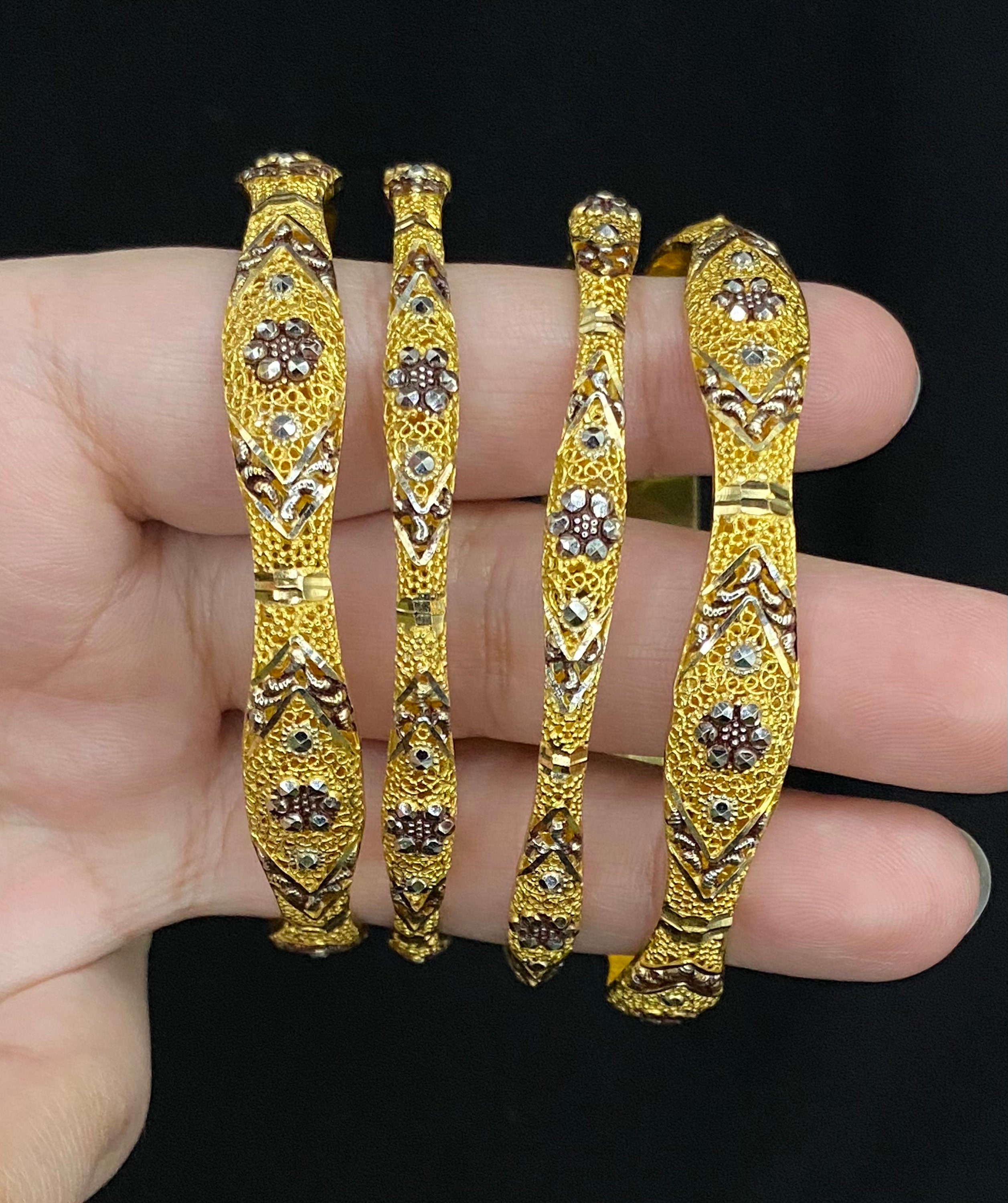 22k Real Solid Gold Bangle Indian Bangles Real Gold Indian Etsy