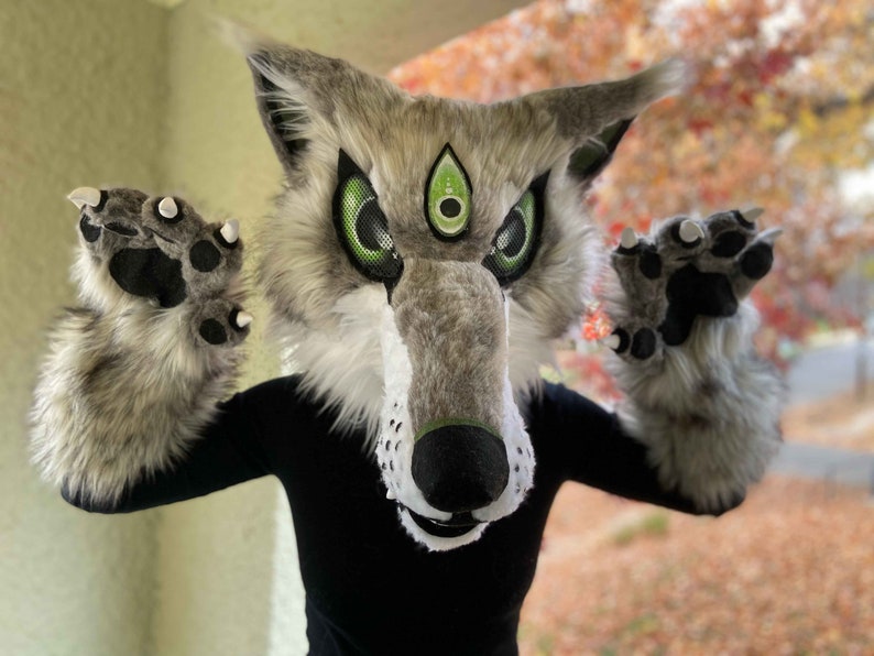 Grey Wolf Fursuit Head, Paws, and Tail - Etsy