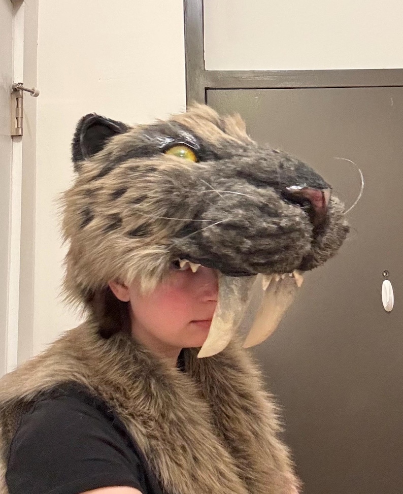 Saber Tooth Tiger Headdress Fursuit - Etsy