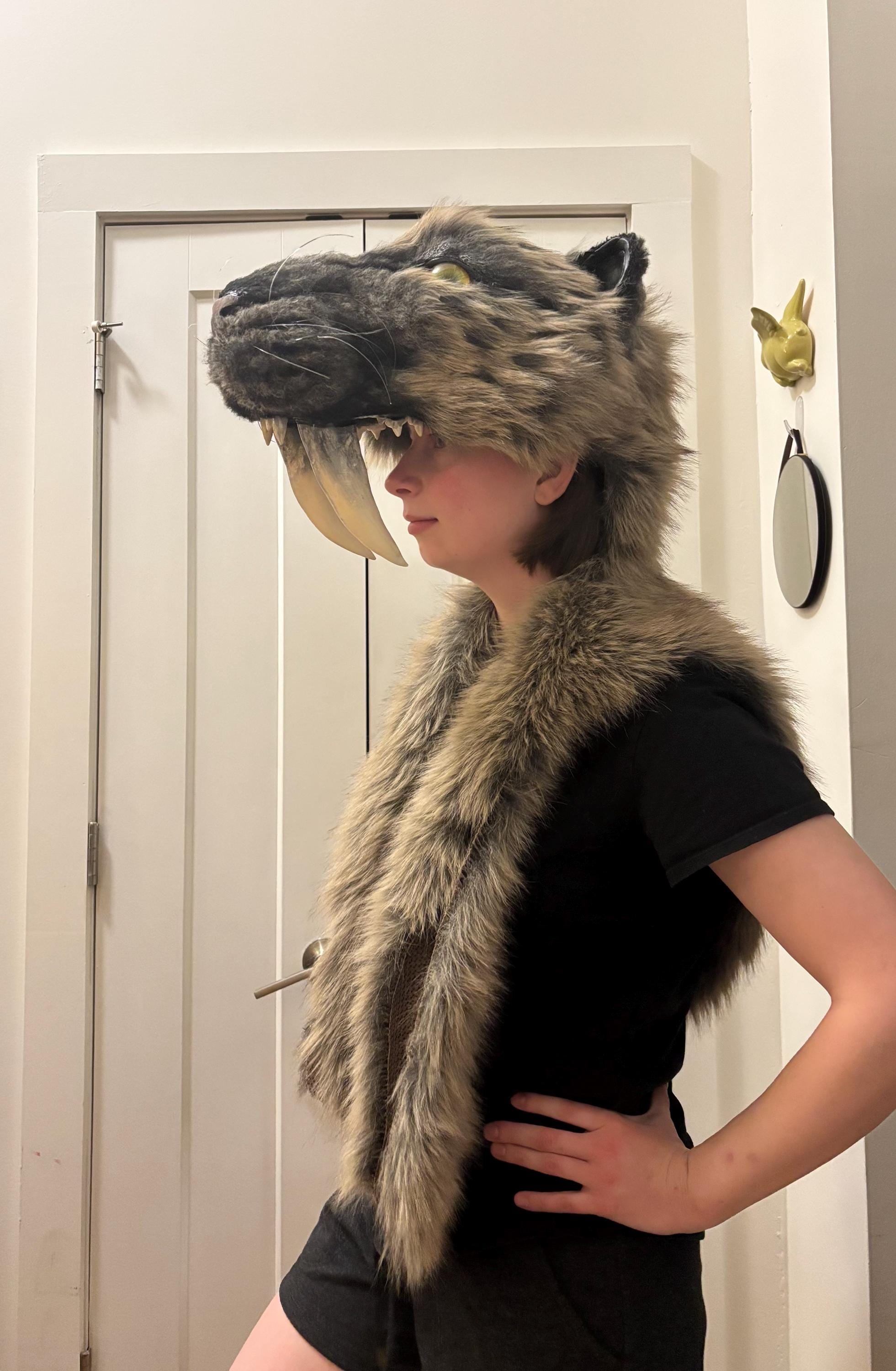 Saber Tooth Tiger Headdress Fursuit - Etsy