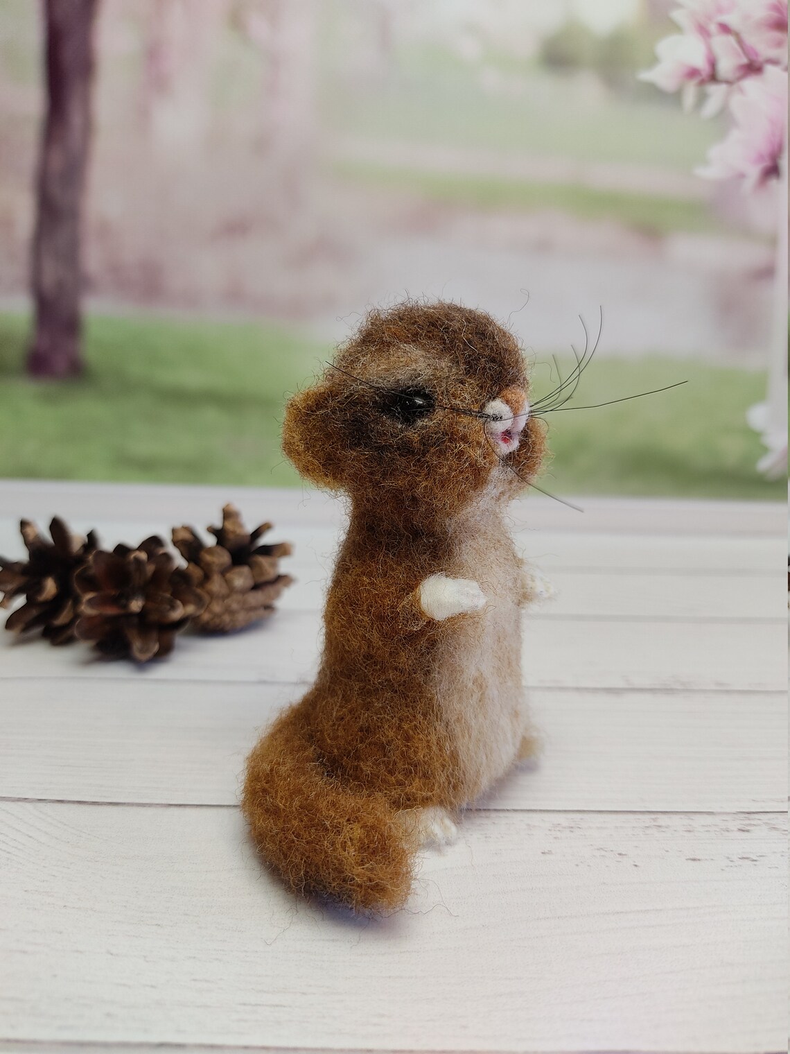 Needle Felted Chipmunk, Felt Miniature Animal - Etsy