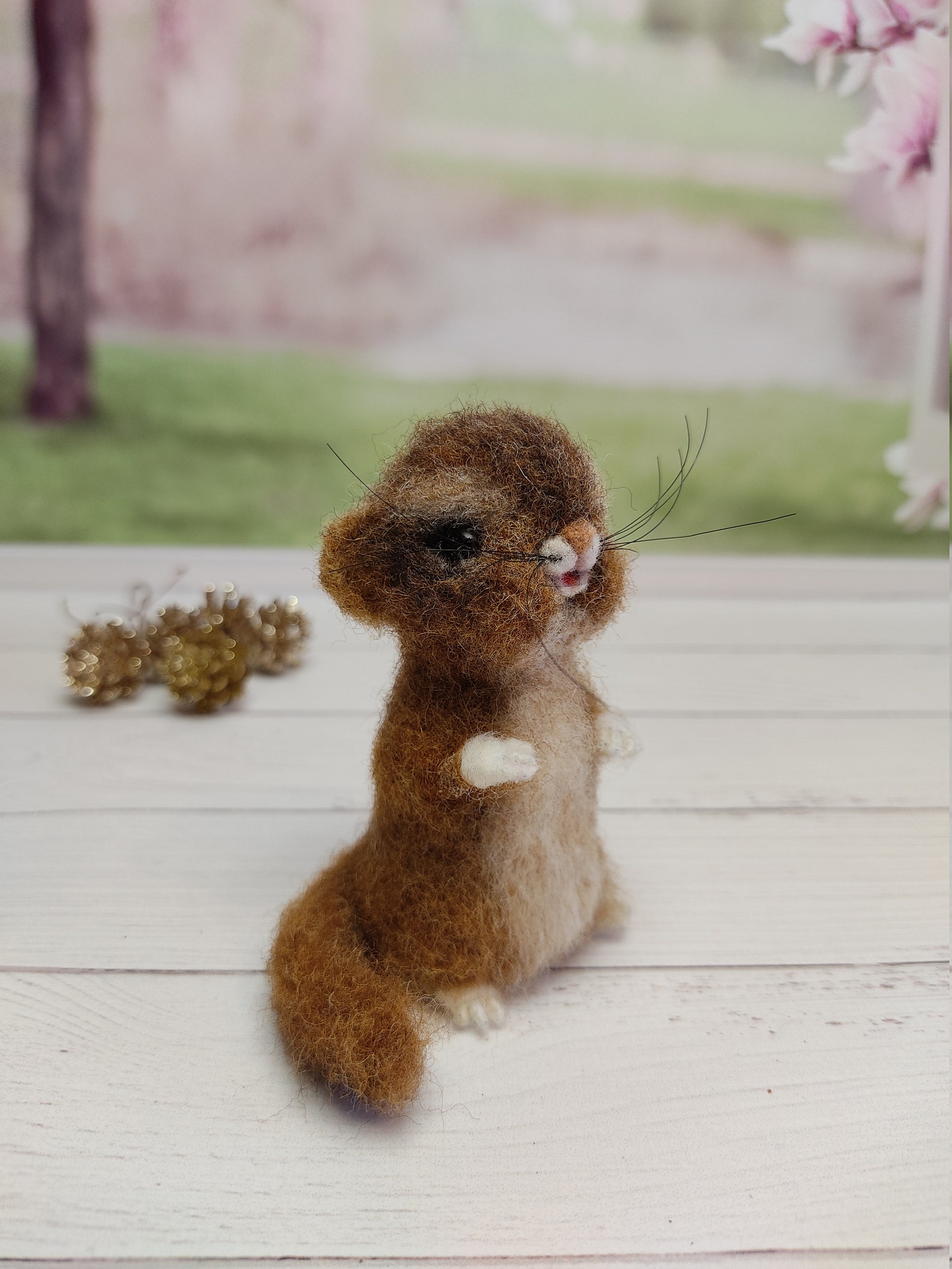 Needle Felted Chipmunk, Felt Miniature Animal - Etsy
