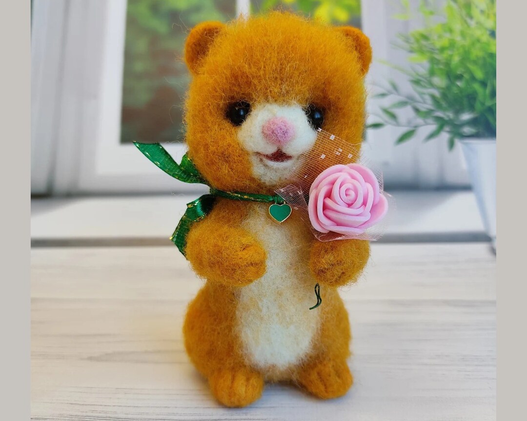 Needle Felted Hamster, Felt Animal, Miniature Figurine - Etsy