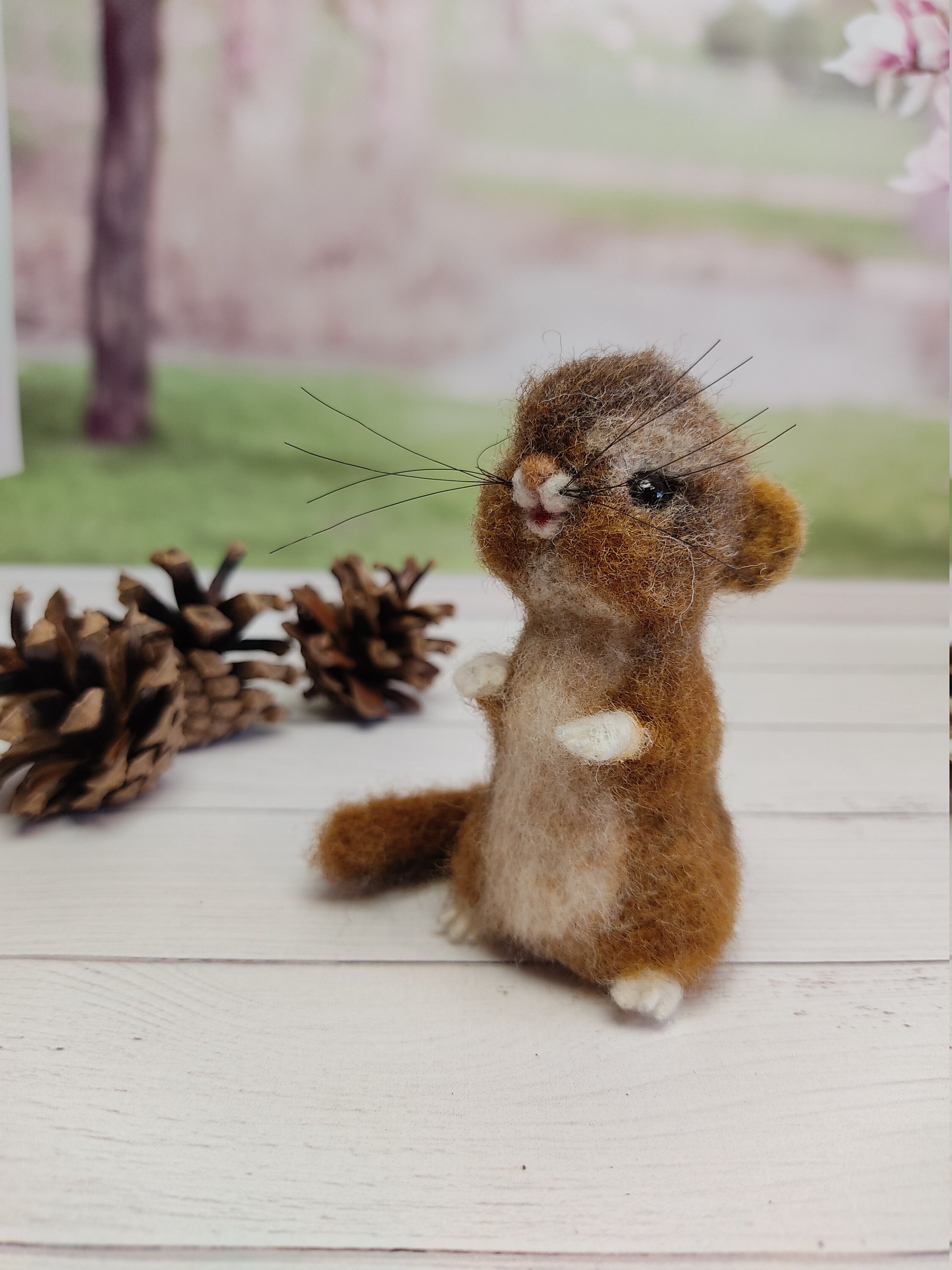 Needle Felted Chipmunk, Felt Miniature Animal - Etsy