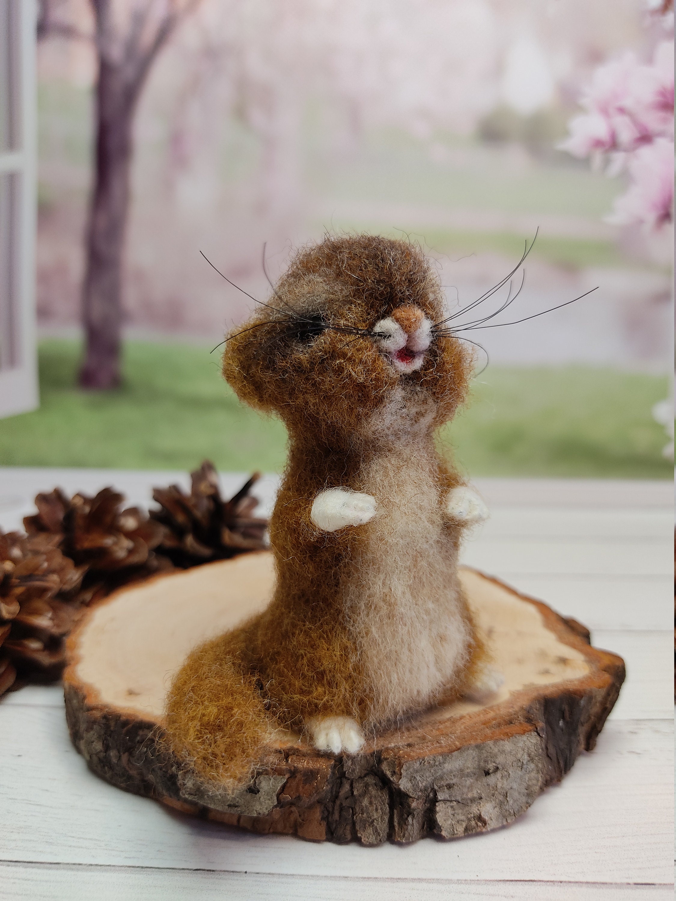Needle Felted Chipmunk, Felt Miniature Animal - Etsy