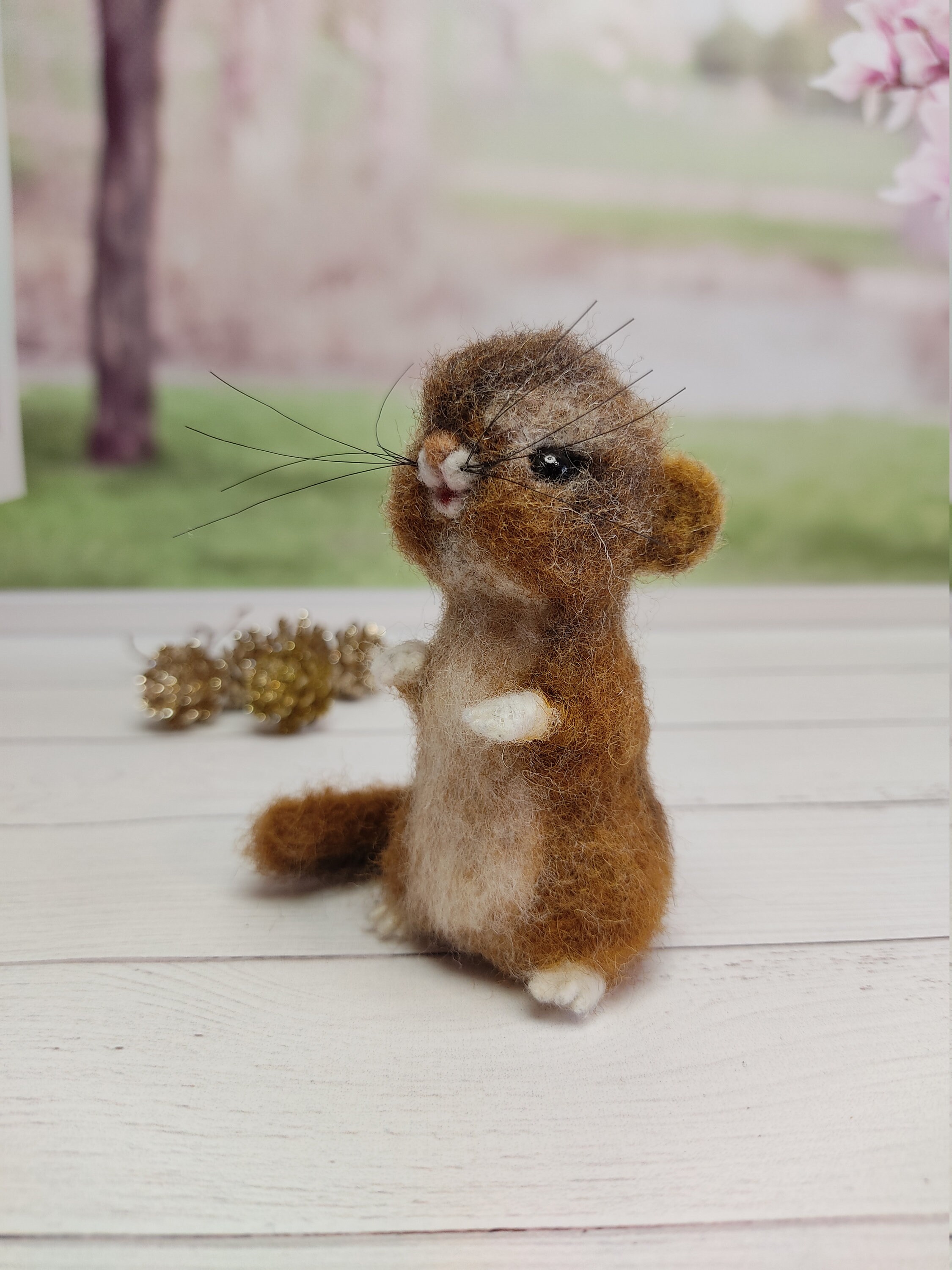 Needle Felted Chipmunk, Felt Miniature Animal - Etsy