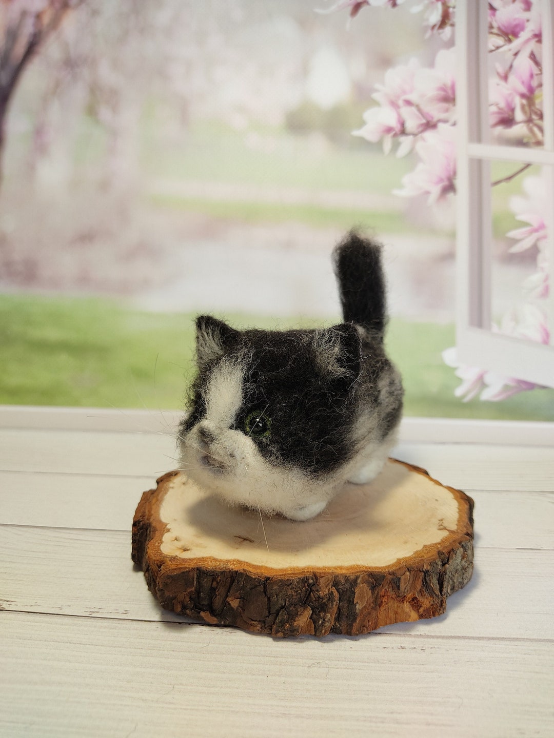 Needle Felted Black Cat, Felt Animals - Etsy