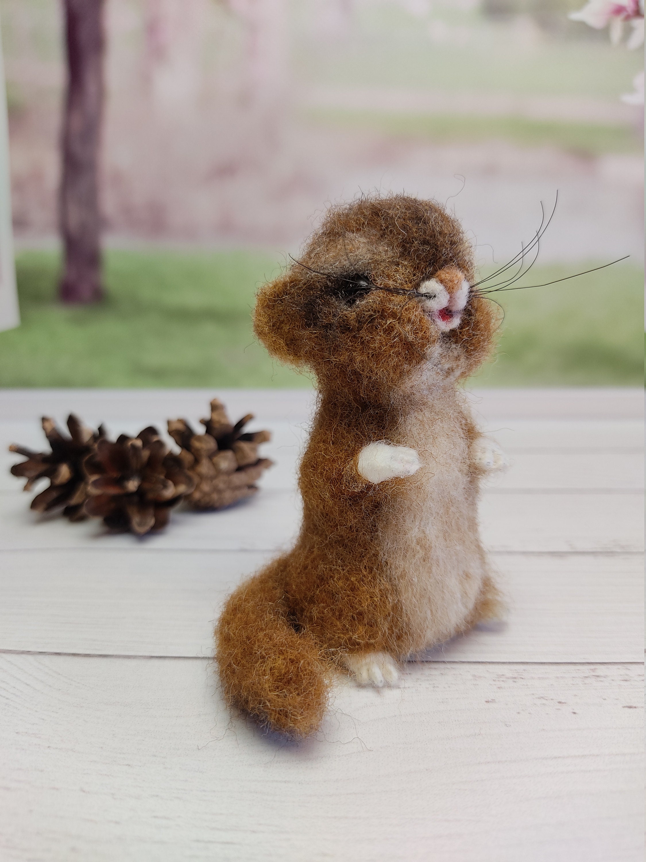 Needle Felted Chipmunk, Felt Miniature Animal - Etsy