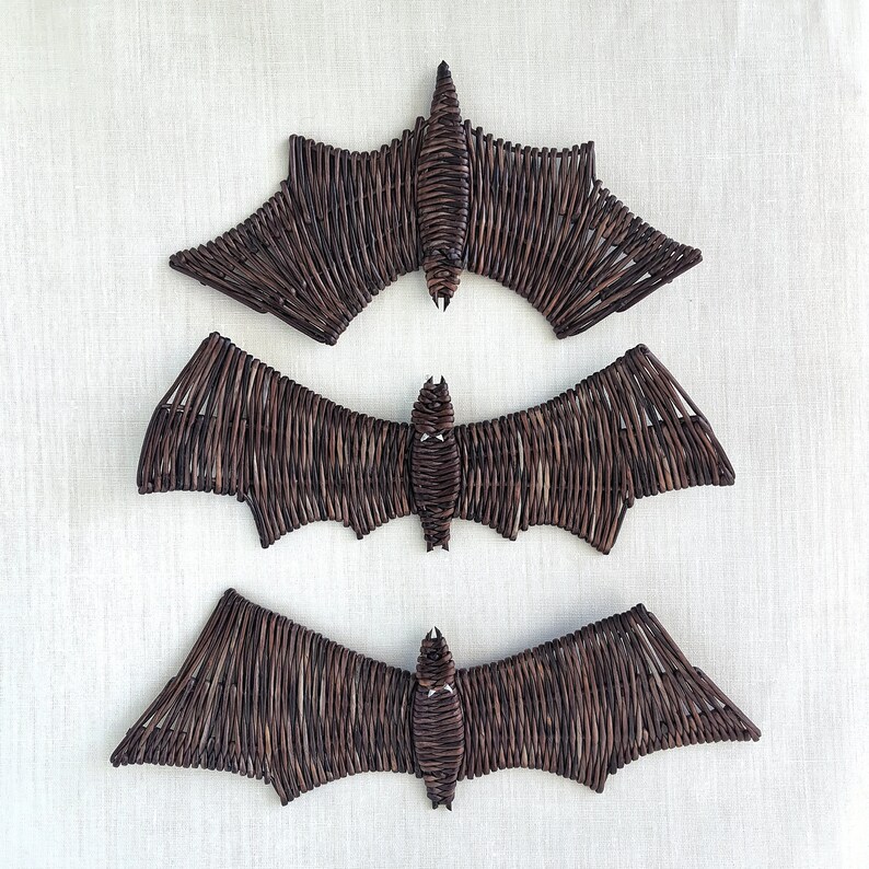 Halloween Bats Wicker Wall Decor Hanging Scary Bats Wicker - Etsy