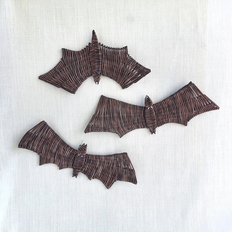 Halloween Bats Wicker Wall Decor Hanging Scary Bats Wicker - Etsy