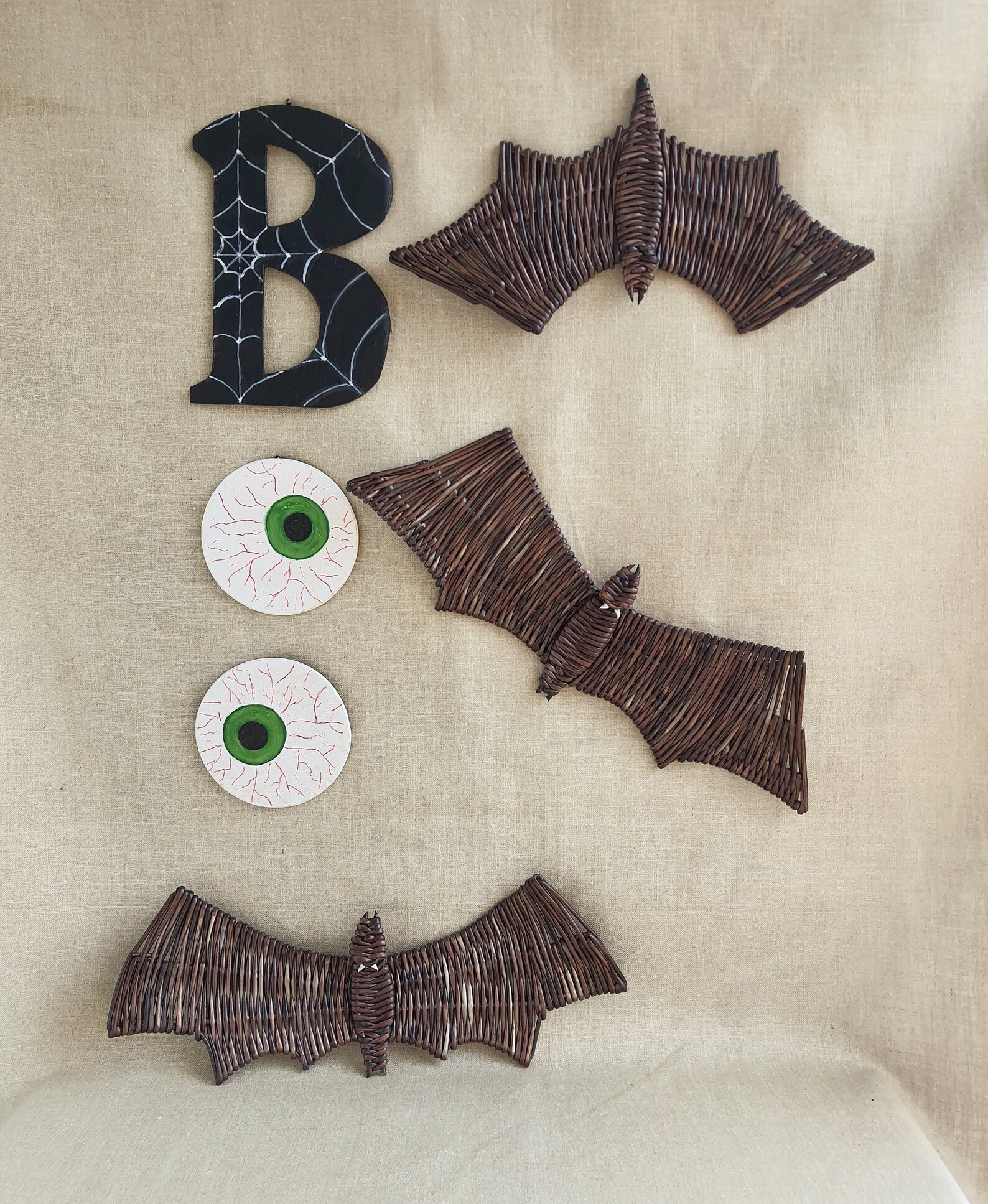 Halloween Bats Wicker Wall Decor Hanging Scary Bats Wicker - Etsy