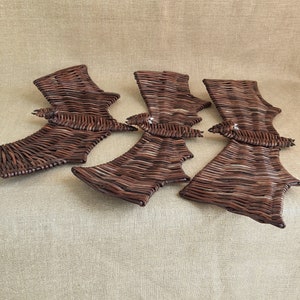Halloween Bats Wicker Wall Decor Hanging Scary Bats Wicker Wall Art for ...