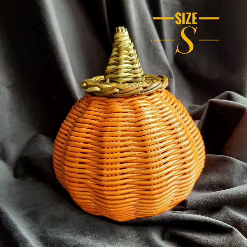 Wicker Pumpkin Basket With Lid: Halloween Fall Decor - Etsy