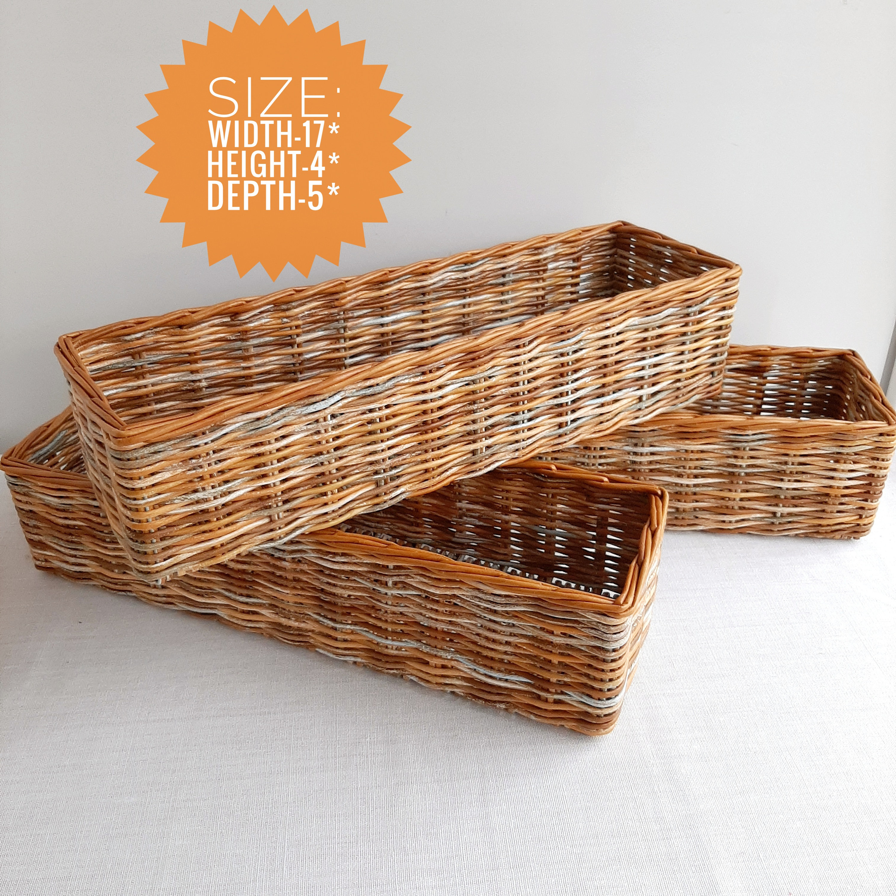 Handmade Rectangular Wicker Basket: Rustic Home Storage - Etsy