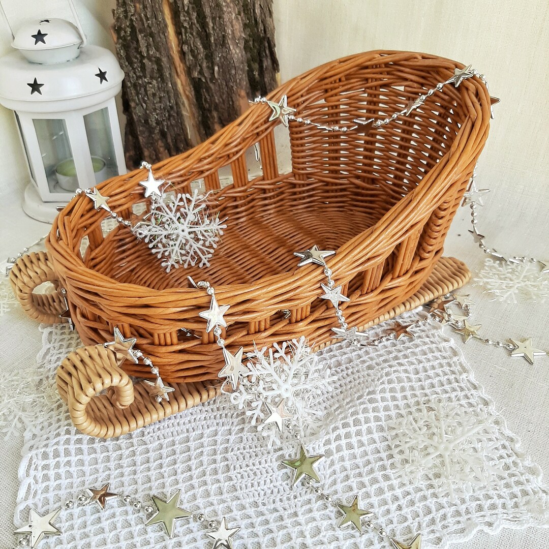 Wicker Sleigh Christmas Basket: Holiday Home Decor - Etsy