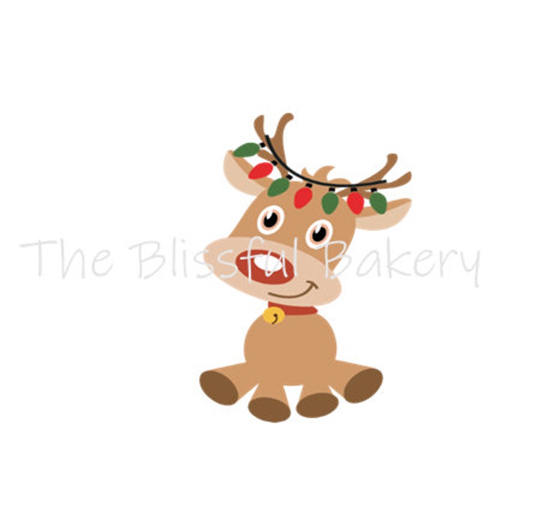 Sitting Rudolph With Lights Cookie Cutter - Etsy