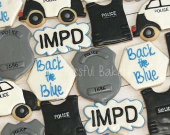 Police Back the Blue Cookies - Etsy