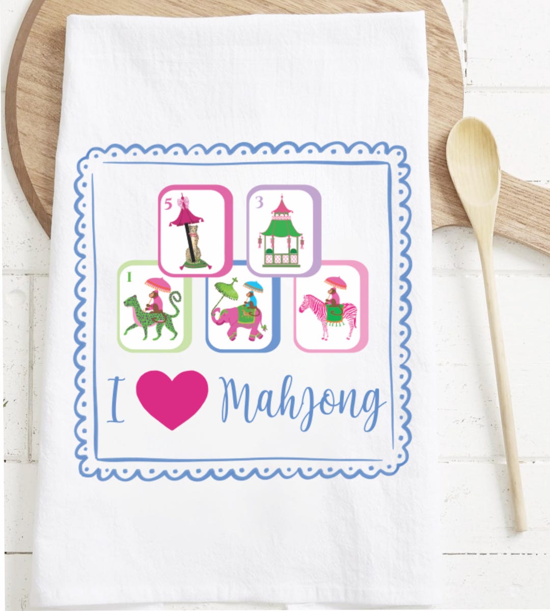 Mahjong Kitchen Towel: I Love Mahjong - Etsy