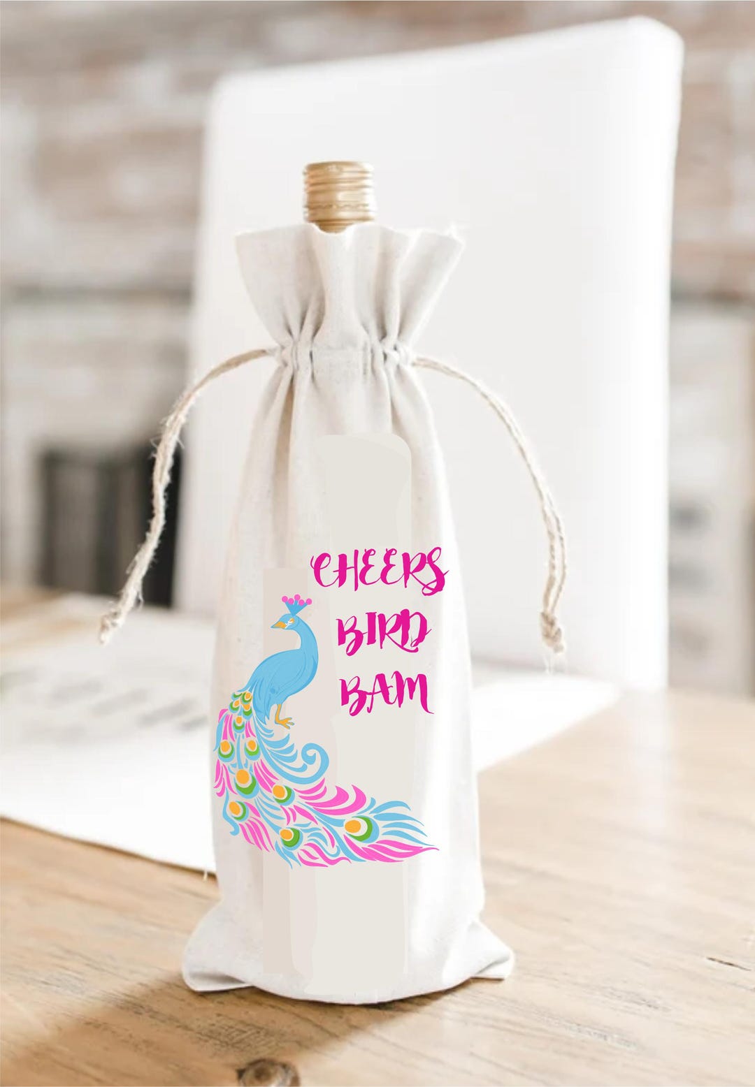 Mahjong Wine Bottle Gift Bag: Cheers Bird Bam - Etsy