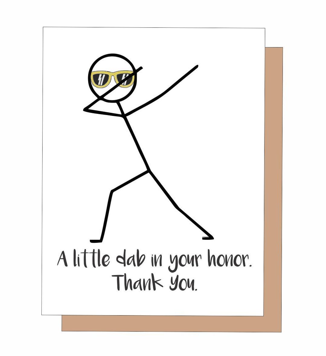 Funny Stick Figure Dab Thank You Card - Etsy