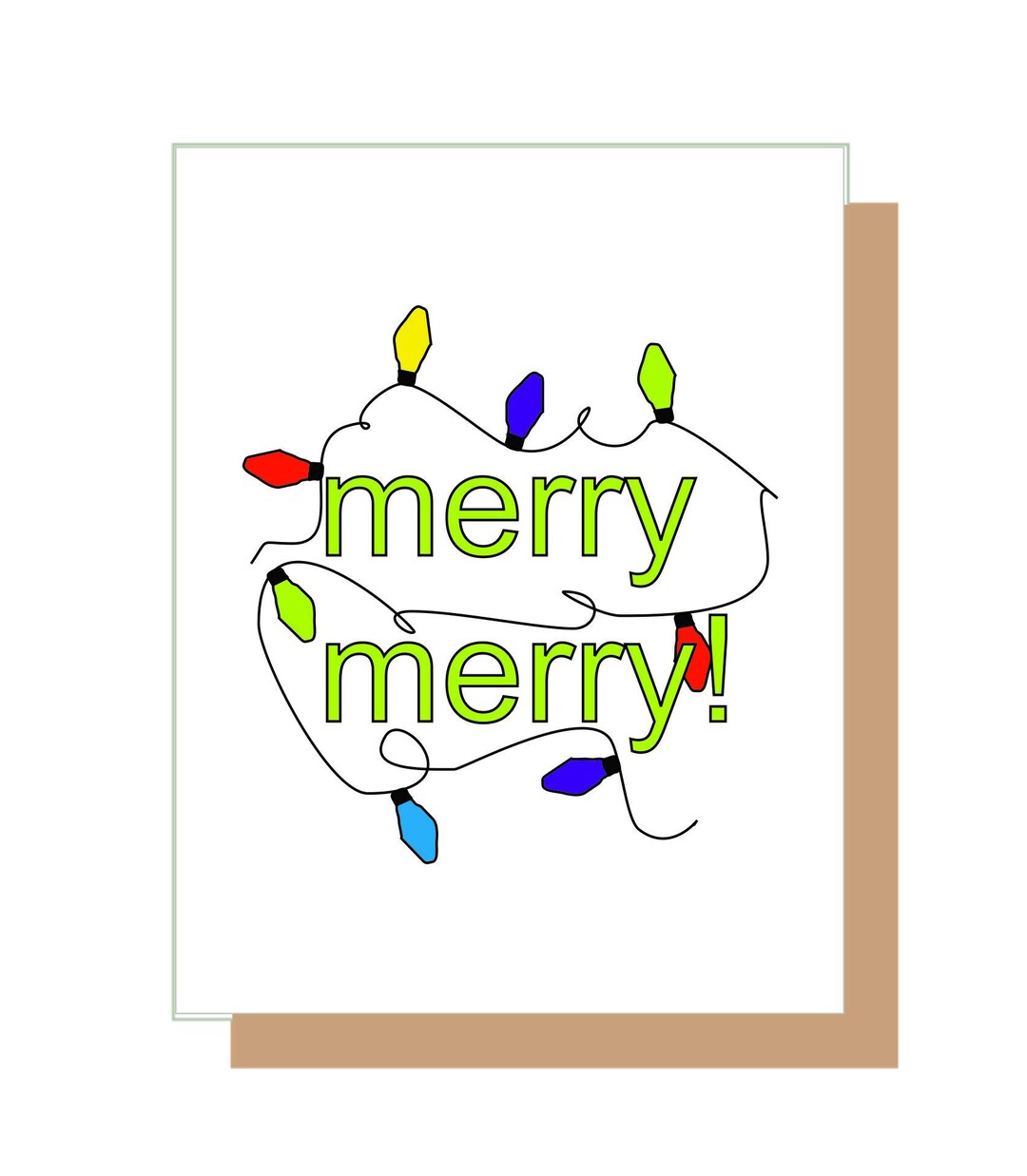 Merry Merry, Christmas Card, Christmas Note Card, Card for Him, Funny ...