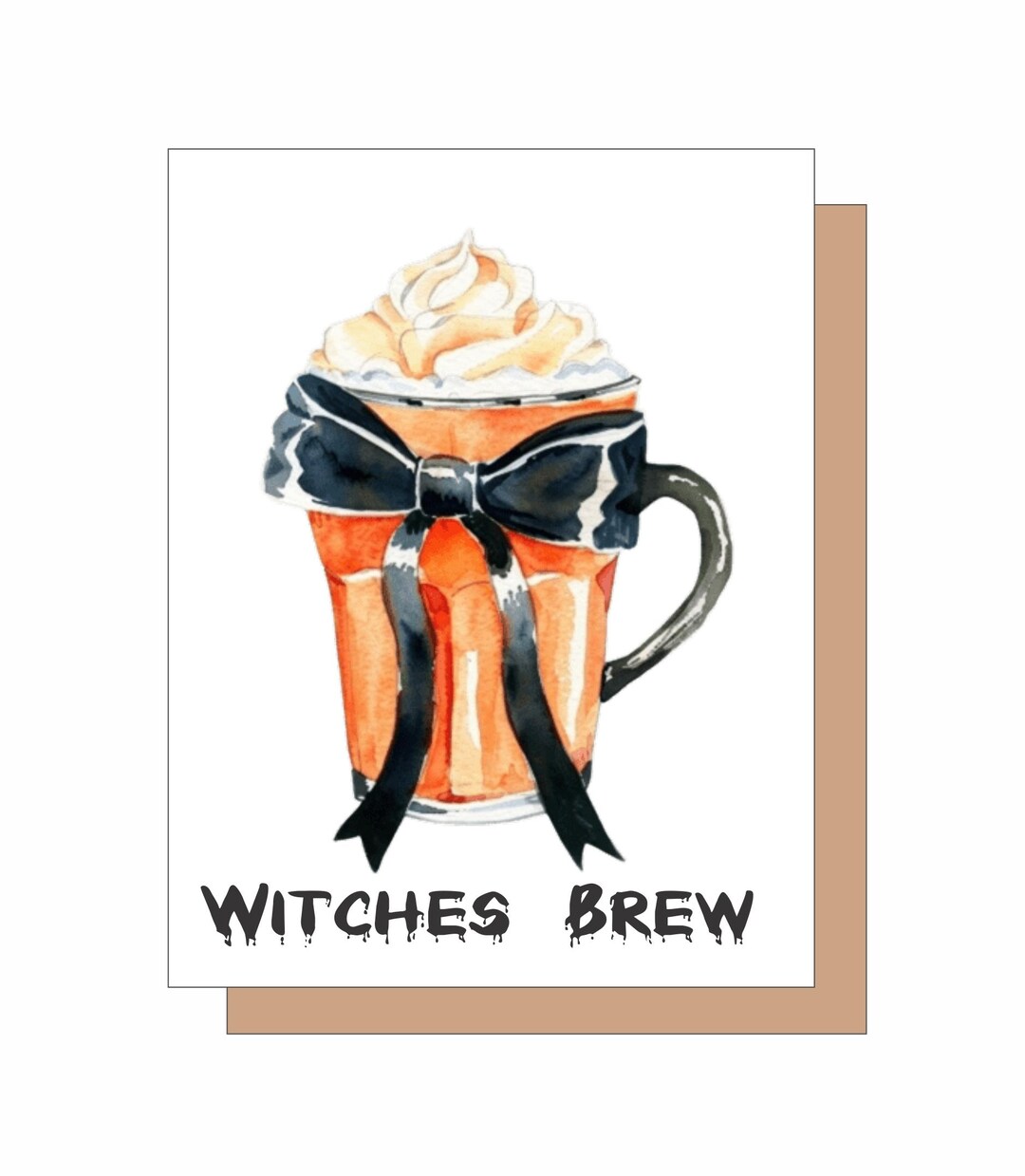 Witches Brew Halloween Card: Spooky Coffee Greeting Card - Etsy
